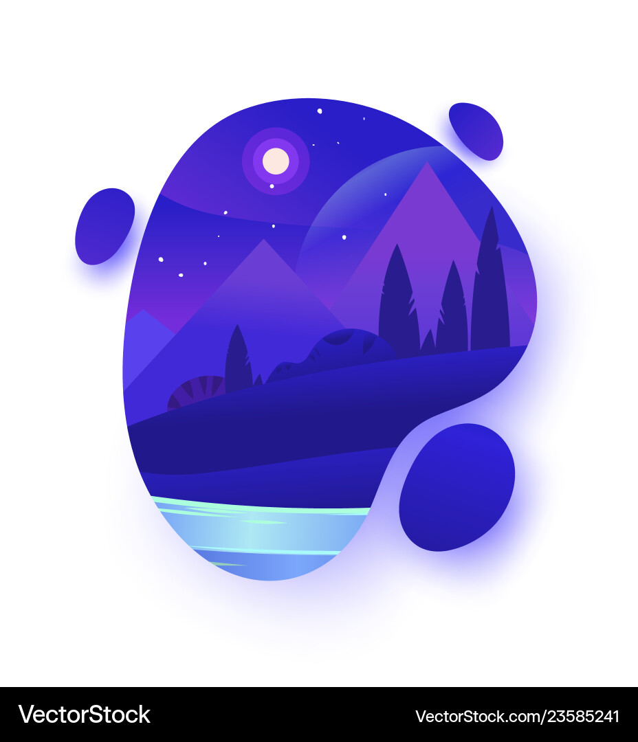 Night environment with sky clouds Royalty Free Vector Image