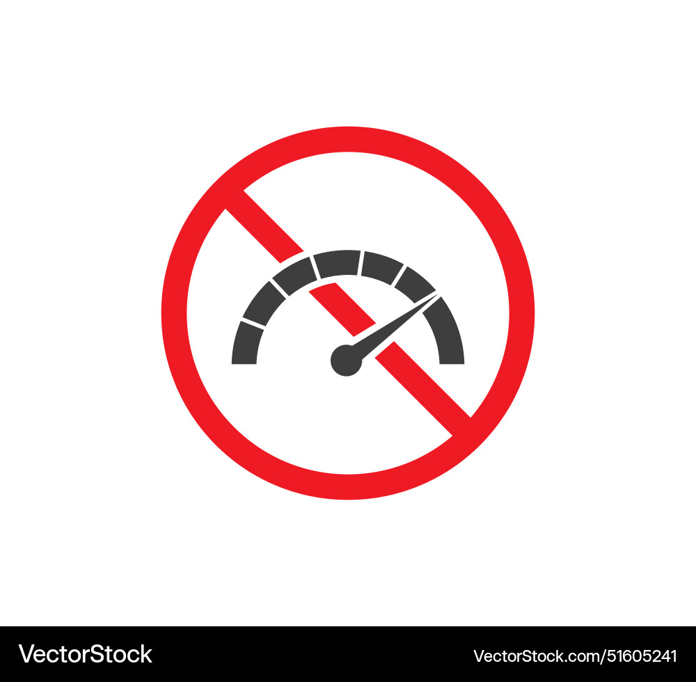 No speed icon do not drive fast sign traffic Vector Image