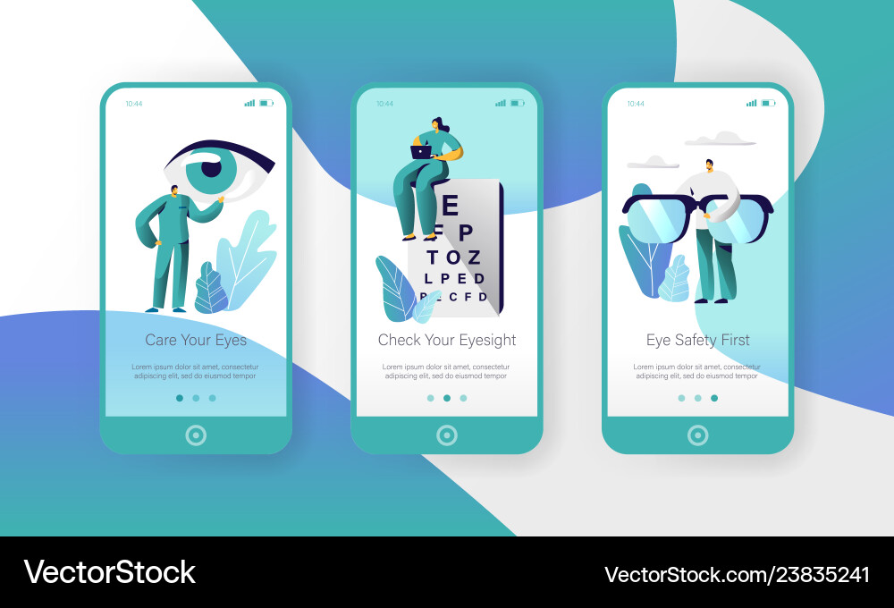 Ophthalmology doctor test eyesight mobile app Vector Image