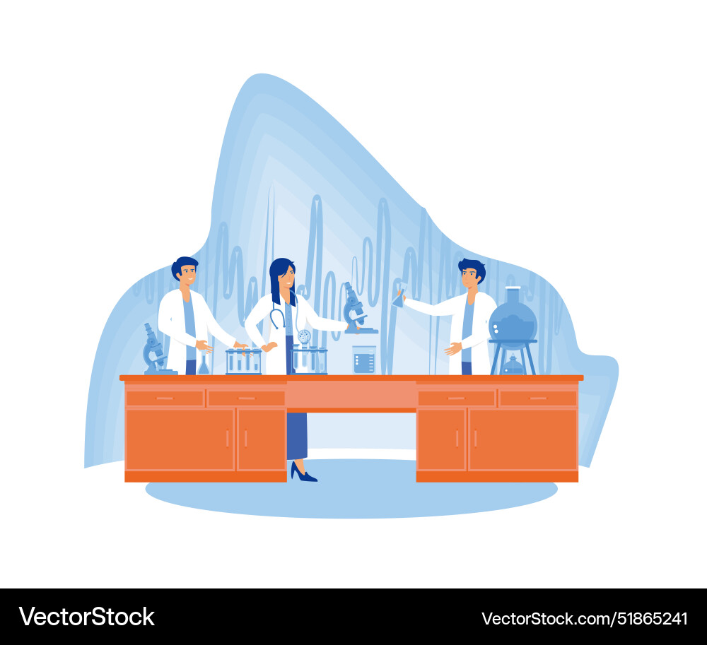 Scientific research scientist people wearing lab Vector Image
