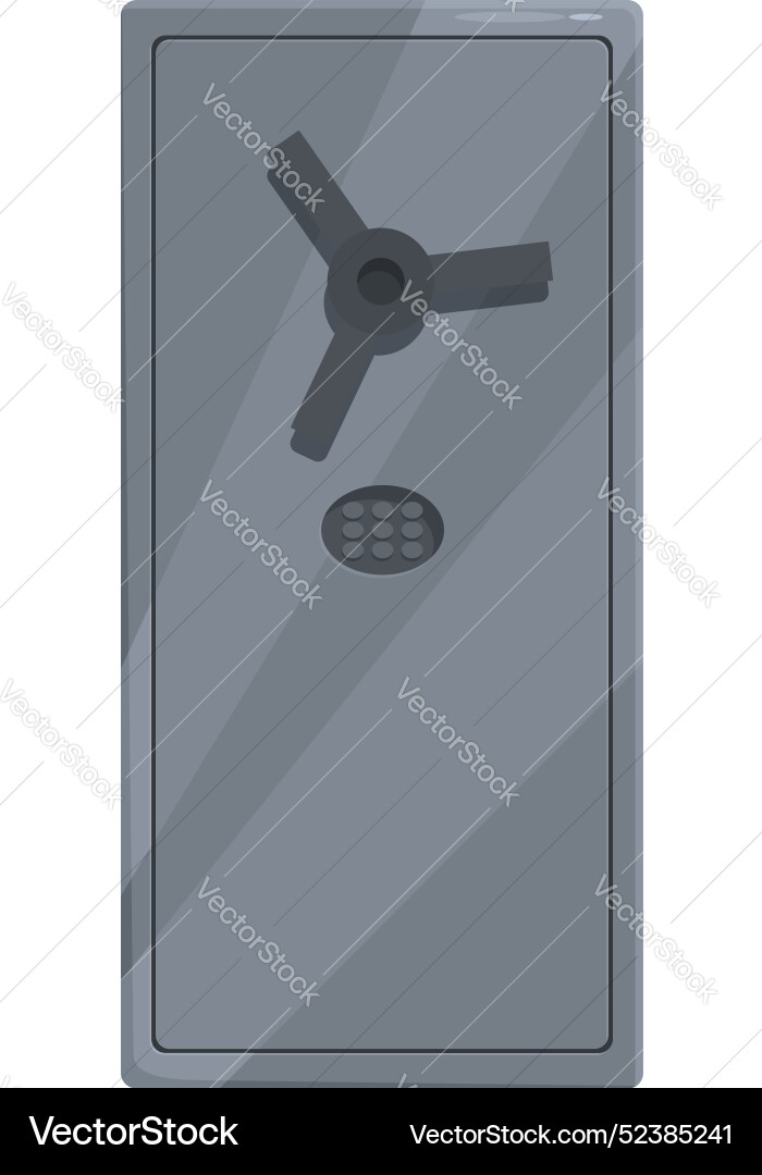 Steel security safe protecting valuables inside Vector Image