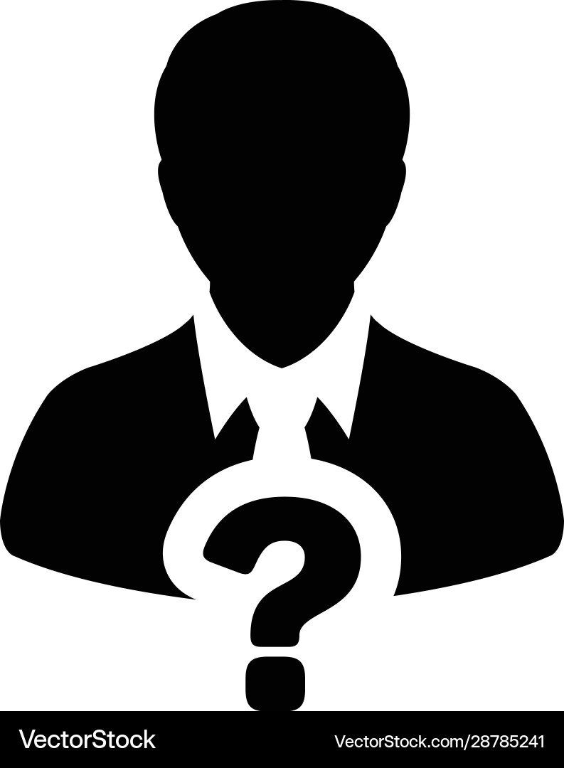 Topic icon question mark with male user person Vector Image
