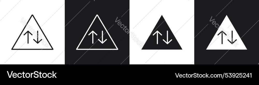 Two way traffic sign Royalty Free Vector Image