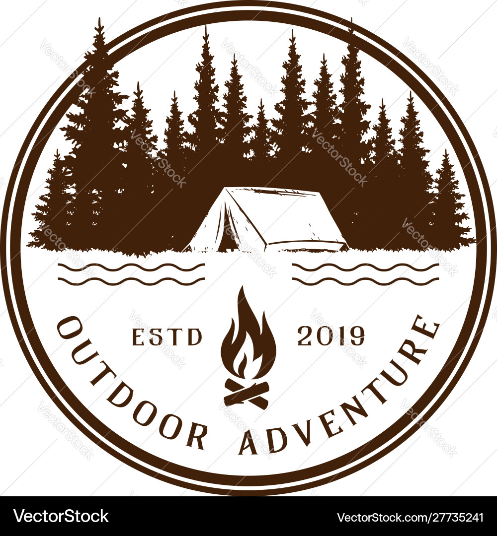 Vintage Camper Logos & Emblems Royalty Free Vector Image