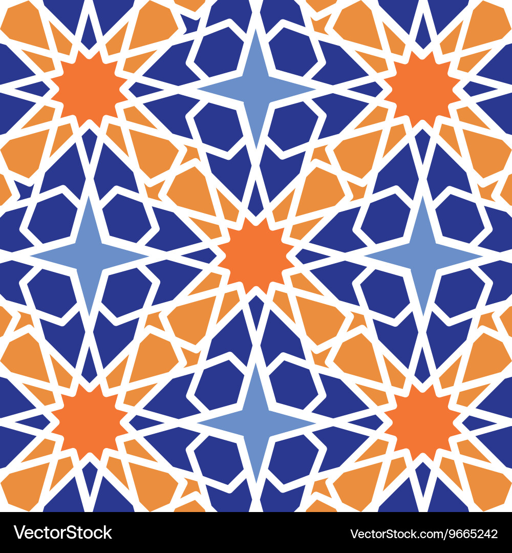 Arabic islamic seamless patterncolored Royalty Free Vector