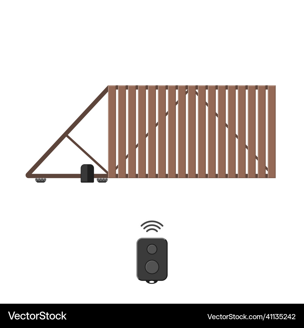 Automatic sliding gate to a private home Vector Image
