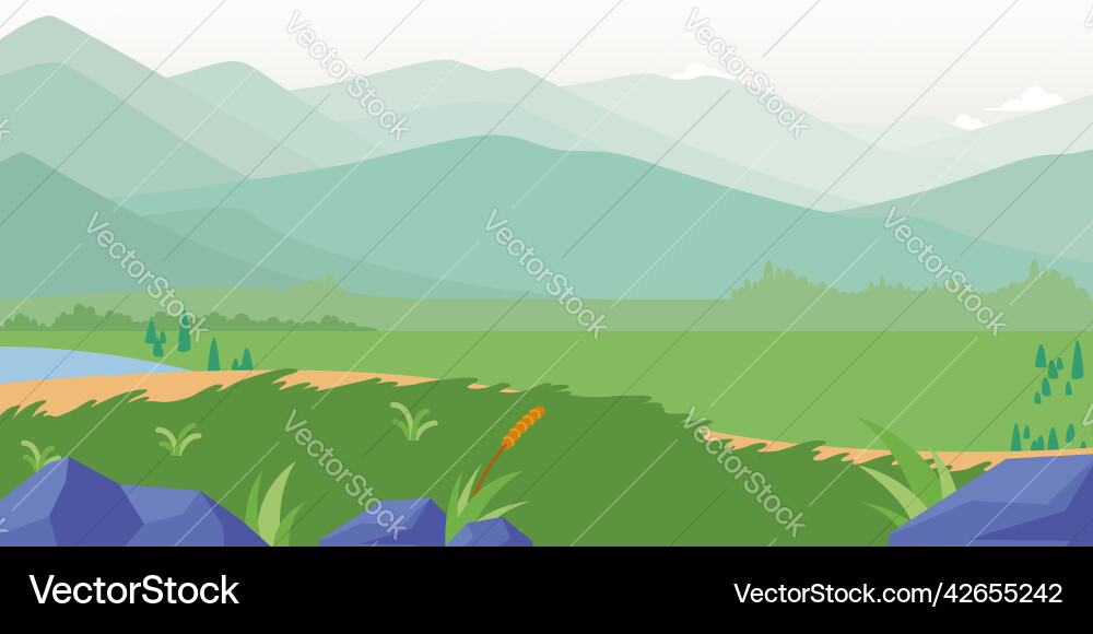 Background prairie grassland cartoon meadow Vector Image