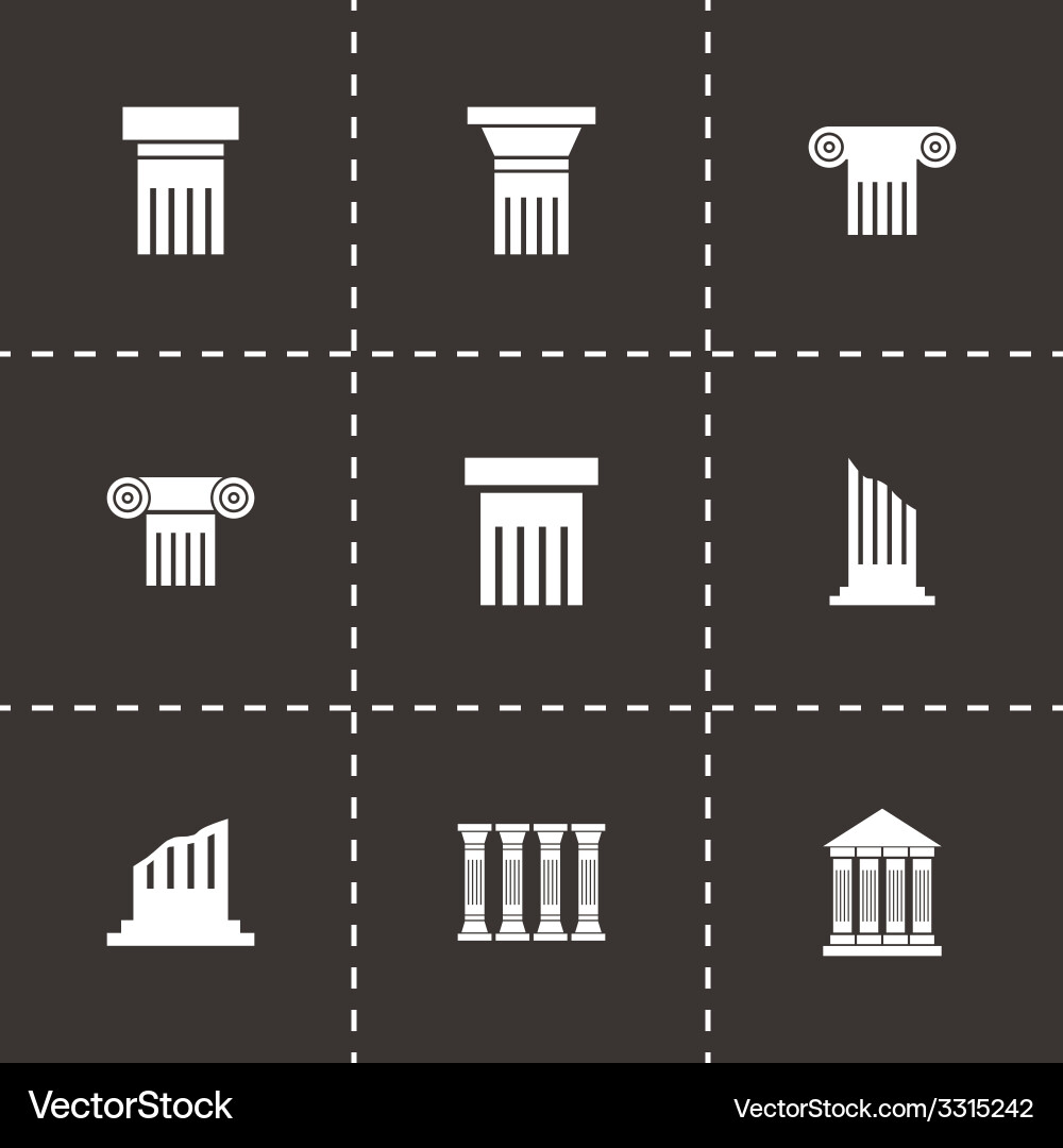 Black Column Icon Collection Royalty Free Vector Image