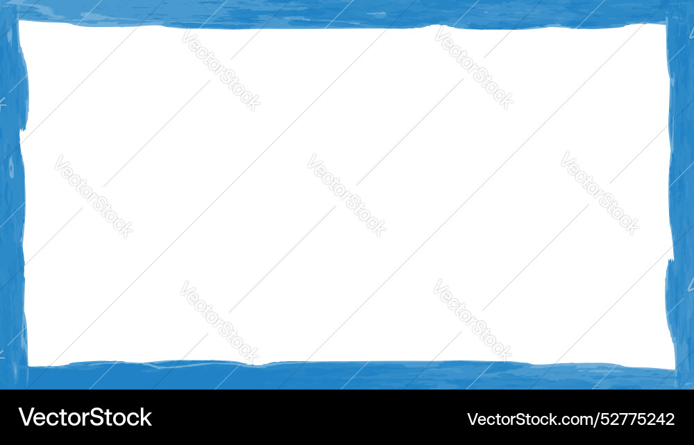 Blue watercolor frame border rectangular isolated Vector Image