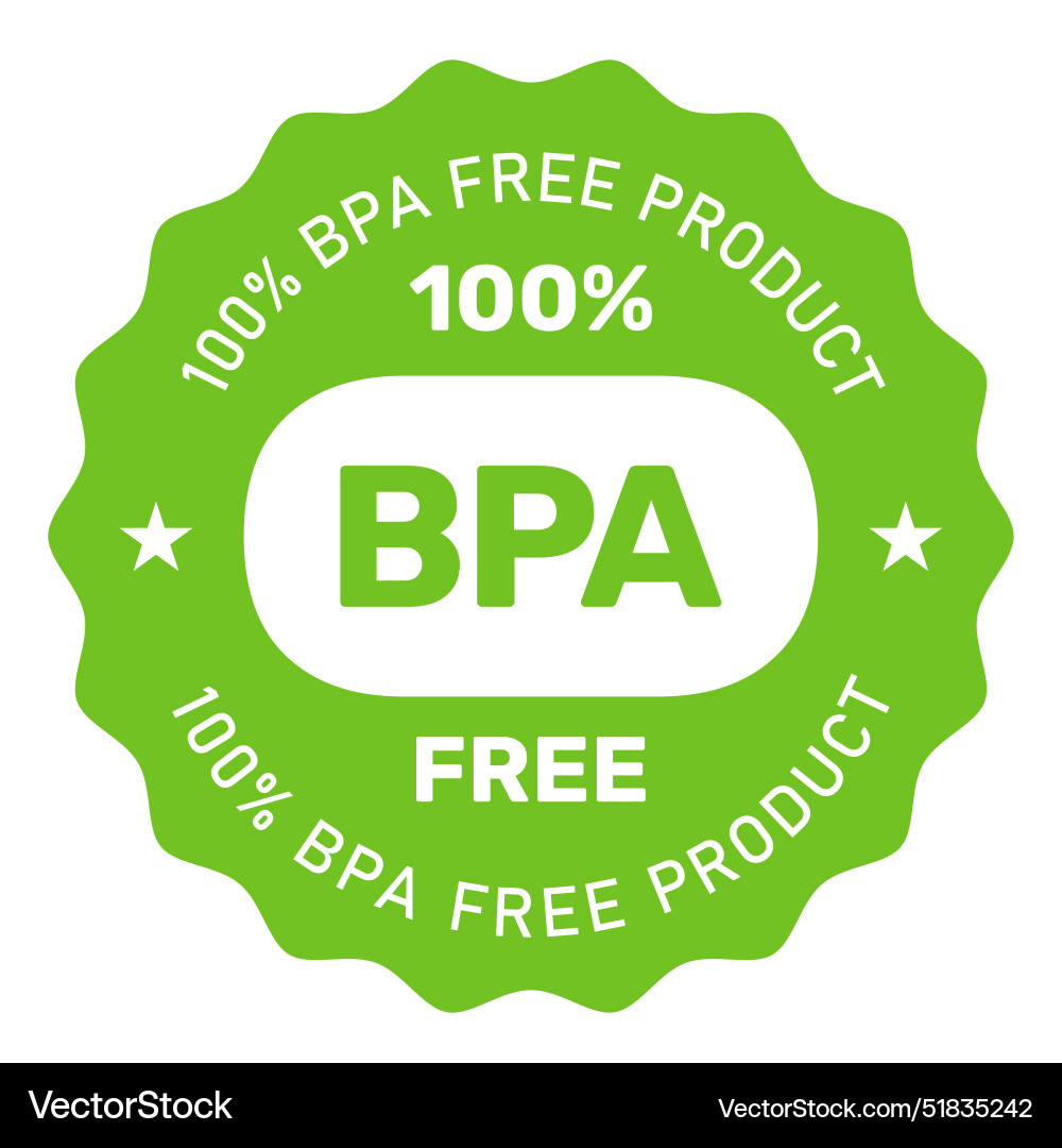 Bpa free label bisphenol a and phthalates Vector Image