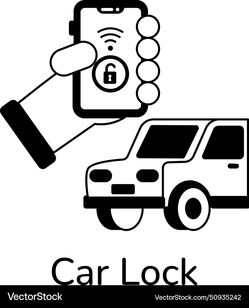 Car lock Royalty Free Vector Image - VectorStock