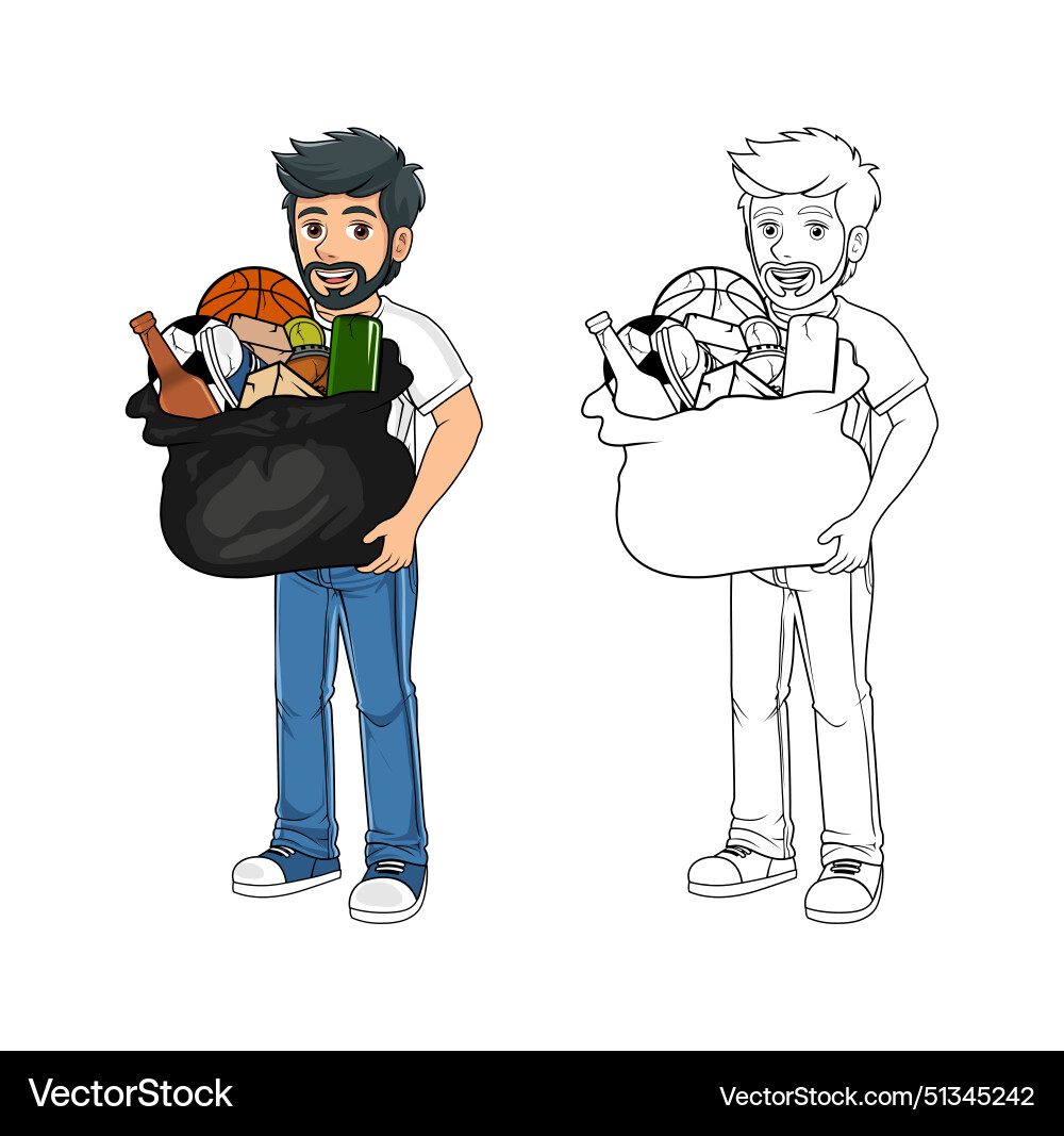 Cartoon character and trash design Royalty Free Vector Image