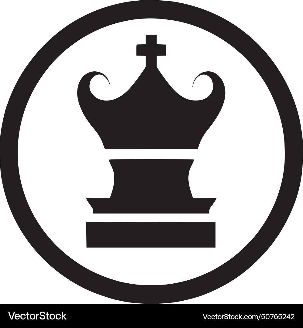 Chess - black and white isolated icon Royalty Free Vector