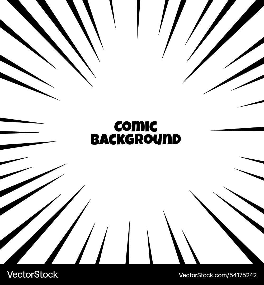 Comic zoom rays focus lines background design Vector Image