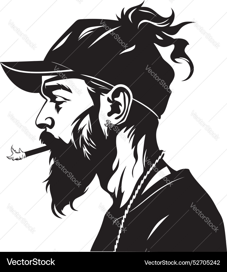 Cool smoke cartoon guy with smoking icon graphic Vector Image