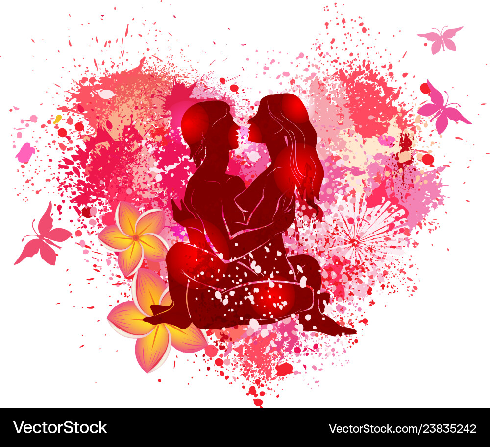 Couple practicing tantra yoga Royalty Free Vector Image