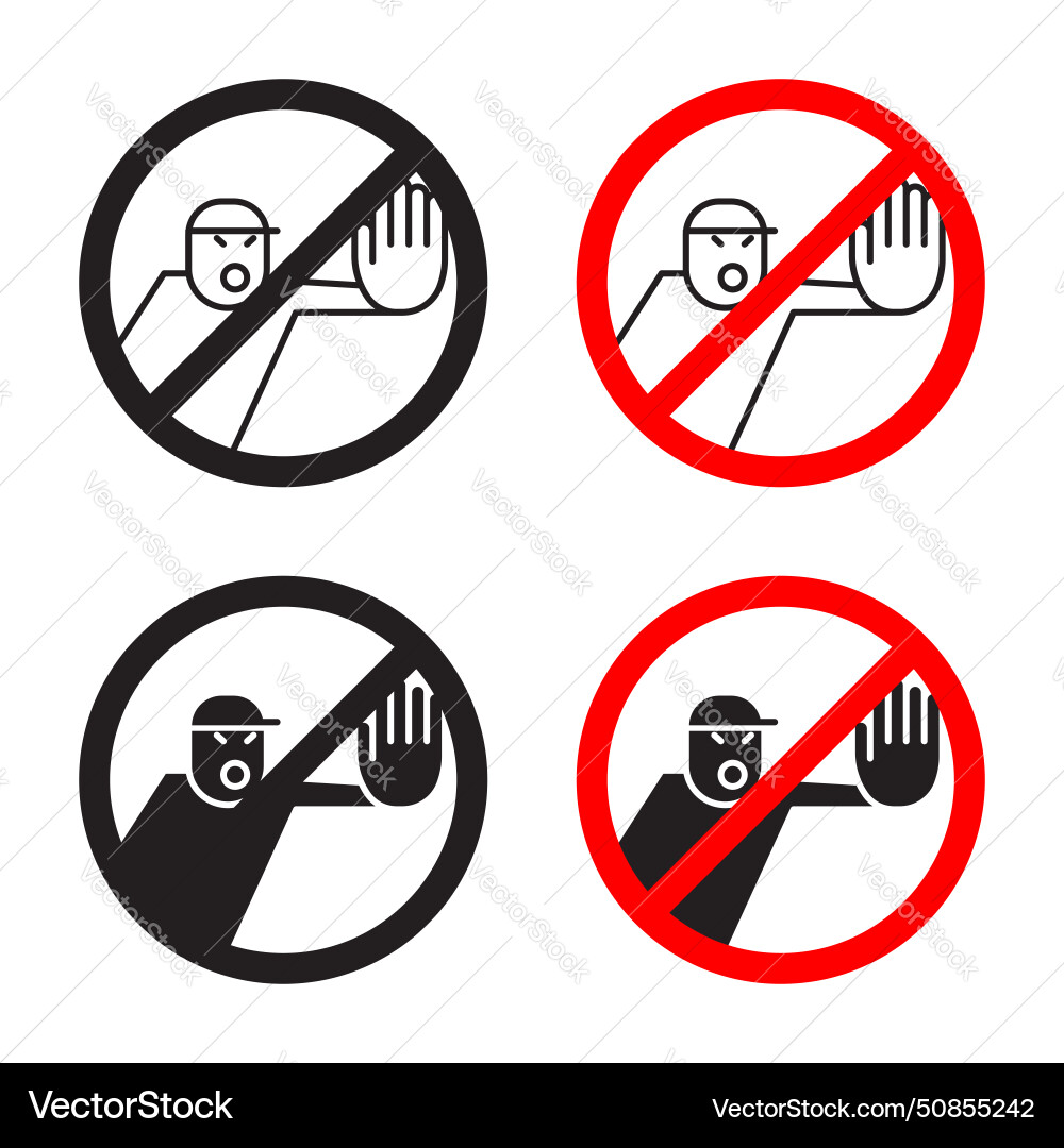 Do not enter sign icon set stop and traffic Vector Image