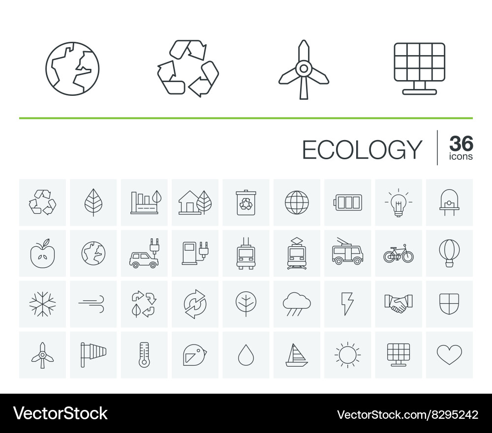 Ecology and environmental icons Royalty Free Vector Image