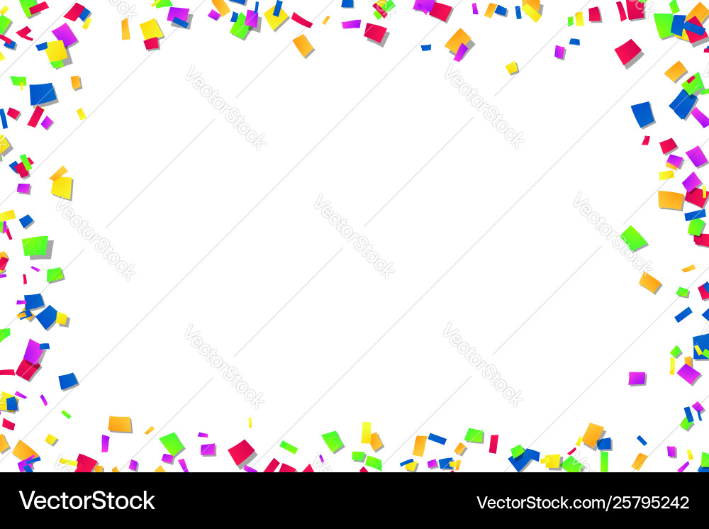 Falling confetti isolated white background Vector Image