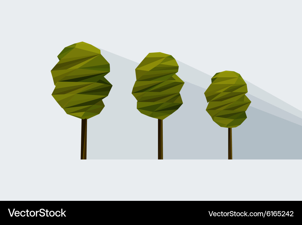 Low-poly three tree Royalty Free Vector Image - VectorStock