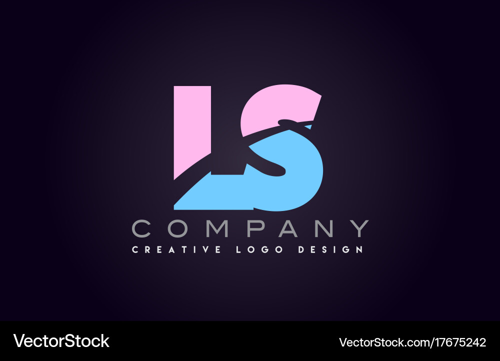 Ls alphabet letter join joined logo design Vector Image