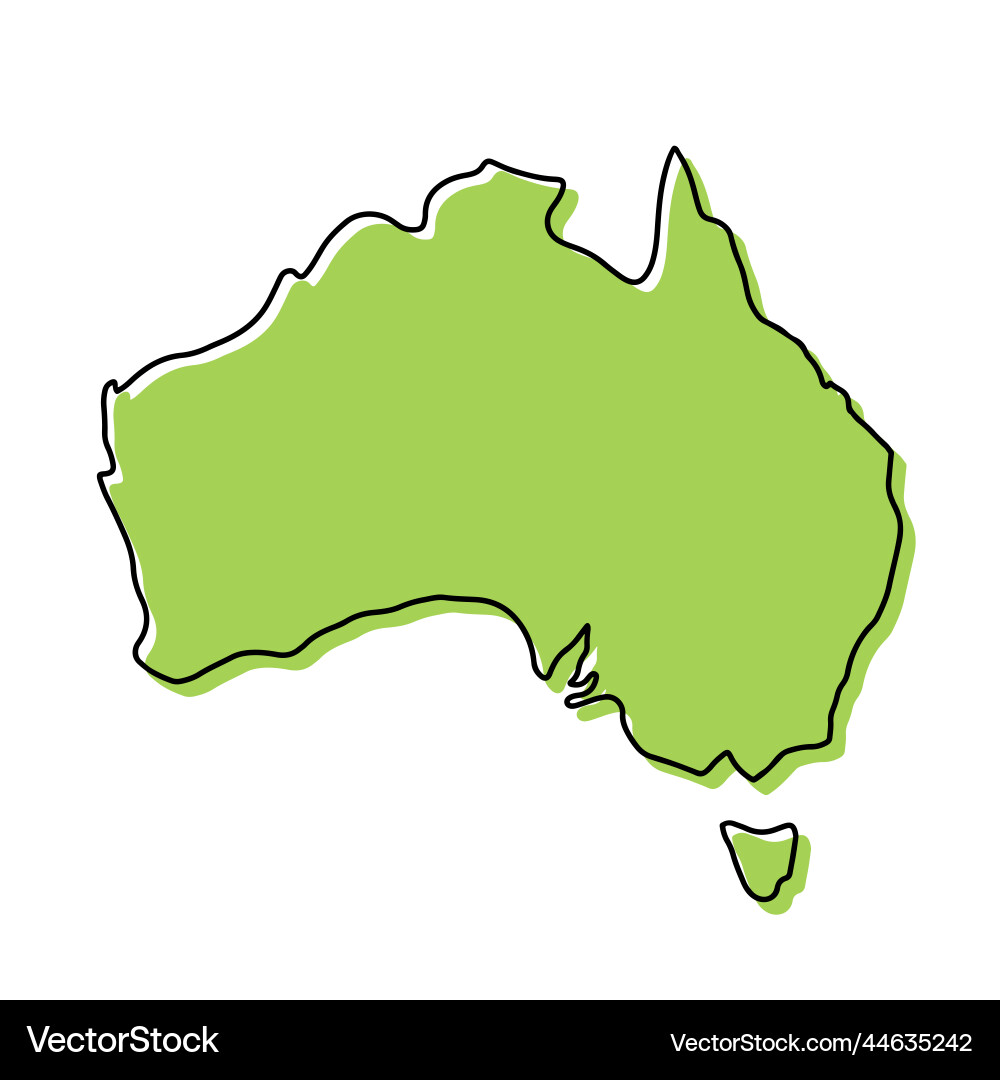 Map of australia - simple hand drawn stylized Vector Image