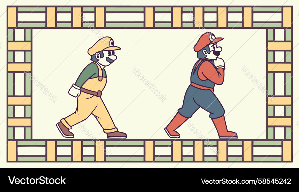 Plumber Adventure Border Royalty Free Vector Image