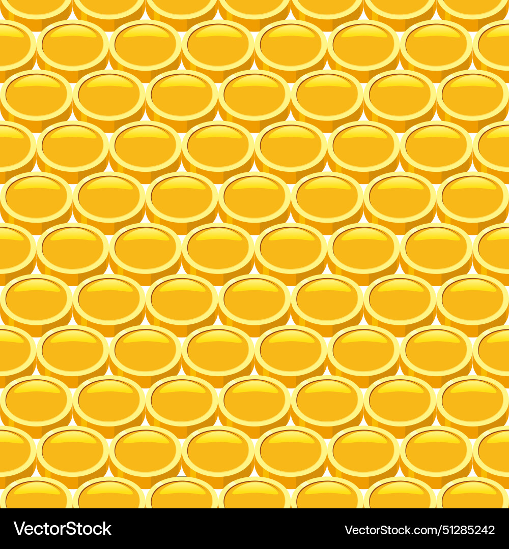 Seamless pattern gold coins background success Vector Image