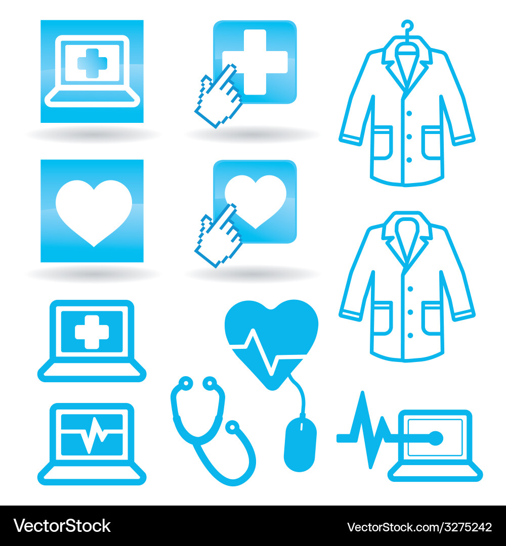 Set icons medical web Royalty Free Vector Image