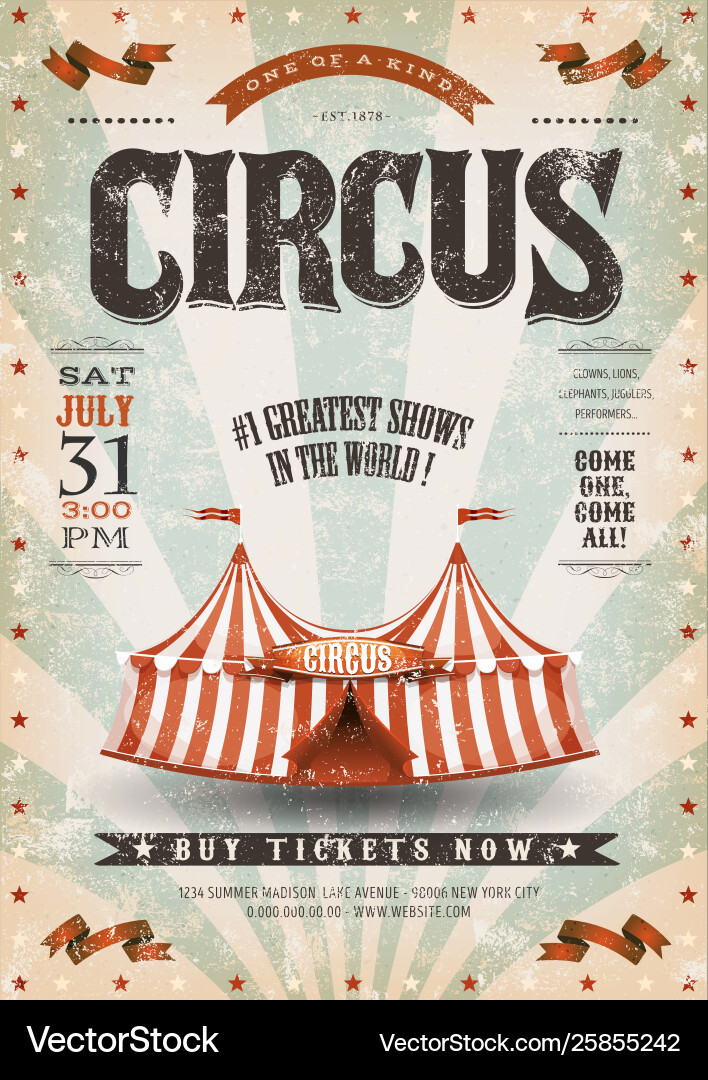 Scroll Circus Grunge Vector Images (51)