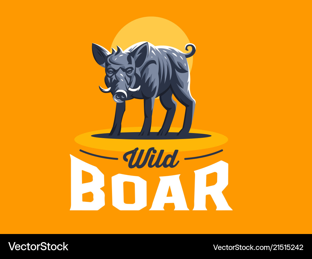 Wild boar with tusks Royalty Free Vector Image