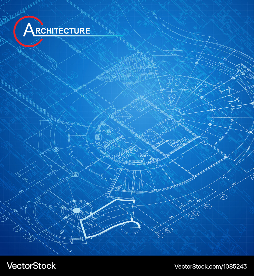 Architectural blueprint Royalty Free Vector Image