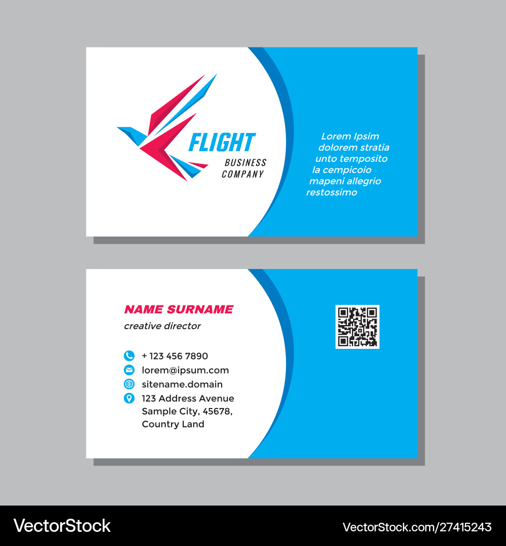 Business visit card template with logo - concept Vector Image