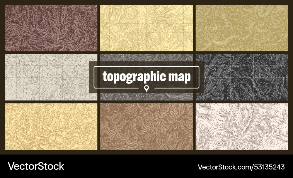 Colorful topographic map with contour lines Vector Image