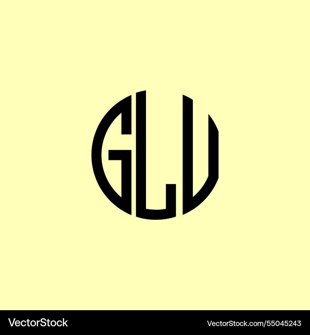 Creative rounded initial letters glu logo Vector Image