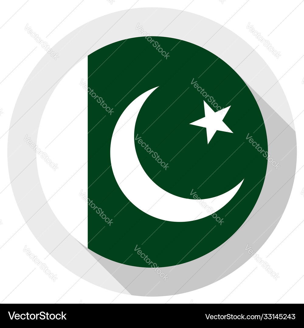 Flag pakistan round shape icon on white Royalty Free Vector