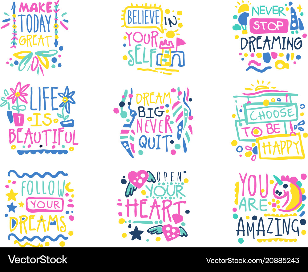 Positive Quotes & Messages Royalty Free Vector Image