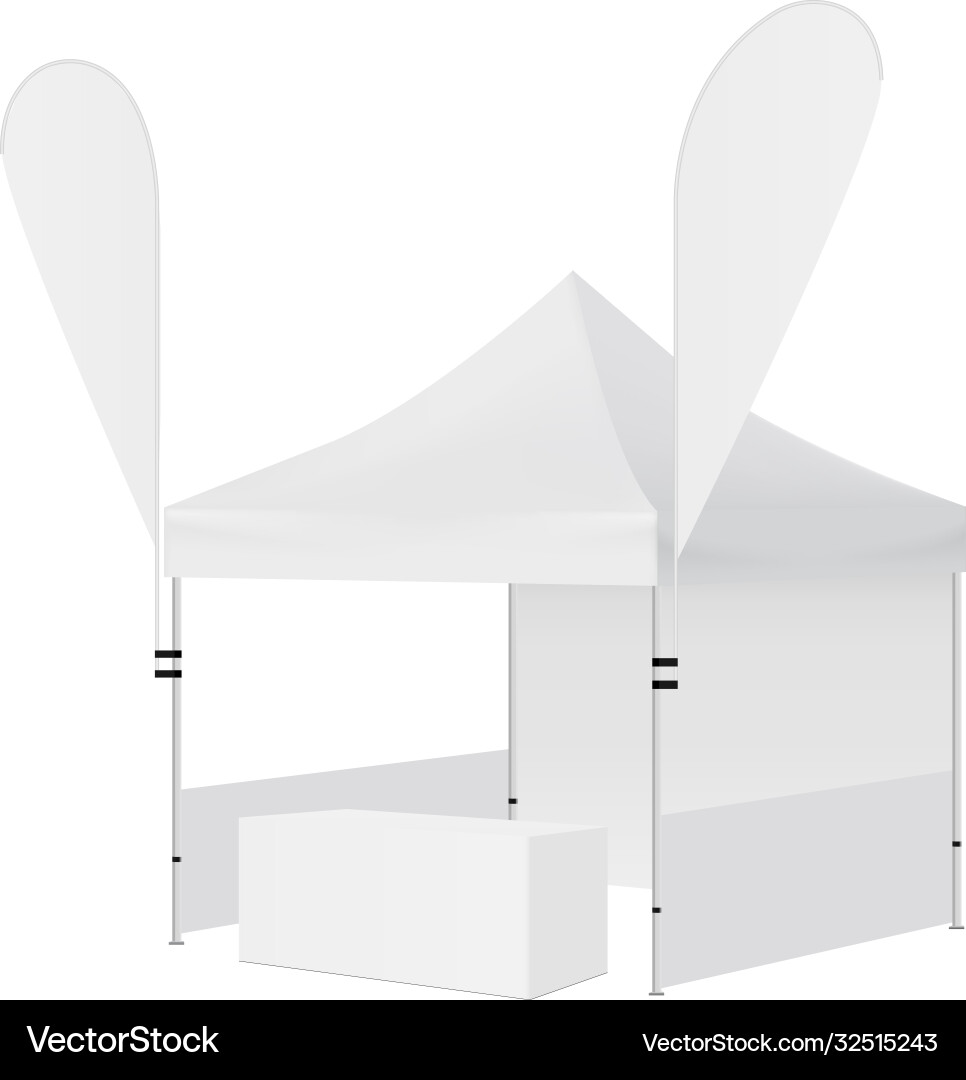 Promotion Tent with Hanging Flags Royalty Free Vector Image