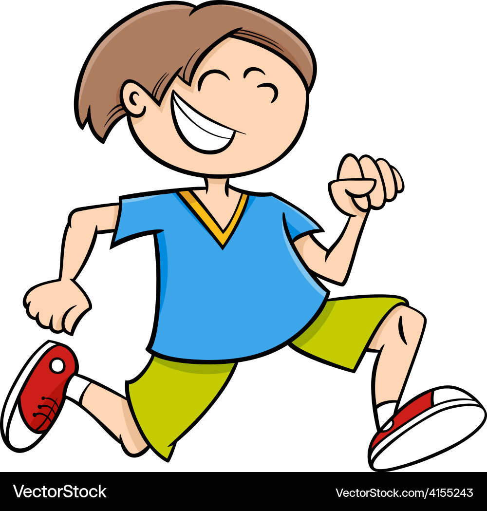 Running boy cartoon Royalty Free Vector Image - VectorStock