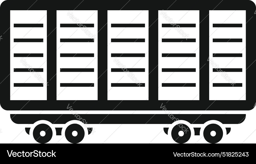 Simple icon of a freight wagon transporting goods Vector Image