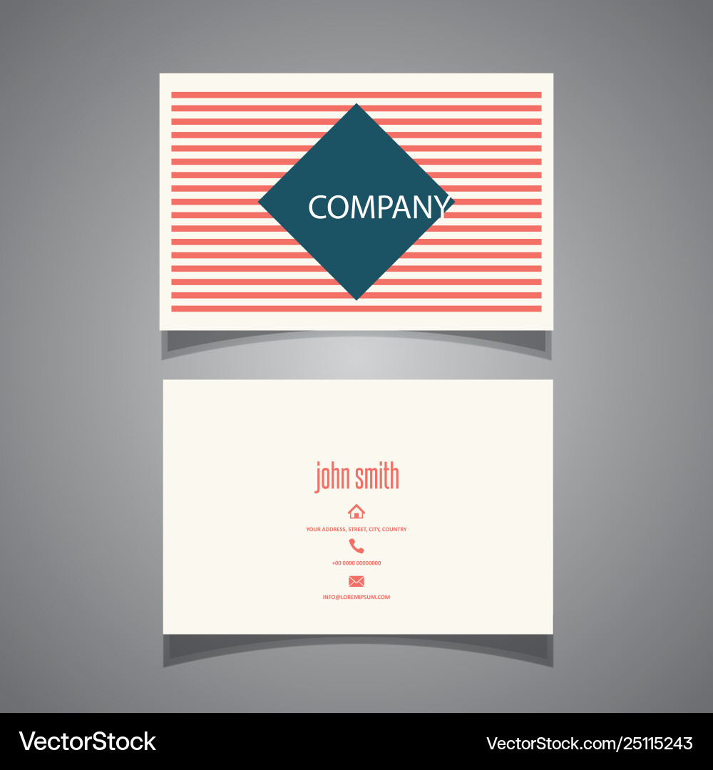 Striped business card design Royalty Free Vector Image