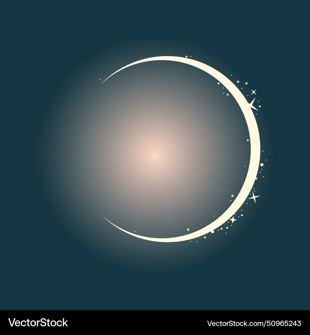 Total solar eclipse handdrawn banner Royalty Free Vector