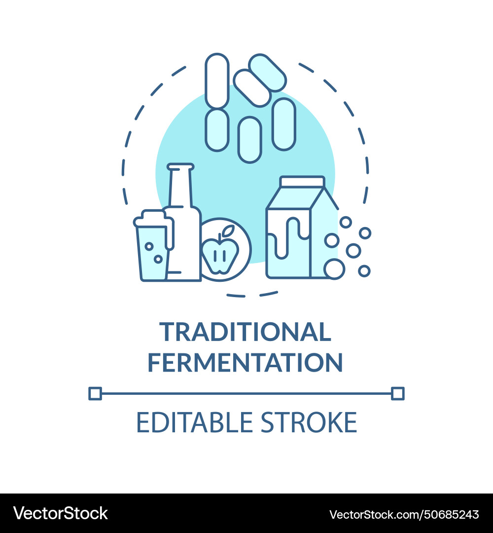 Traditional fermentation soft blue concept icon Vector Image