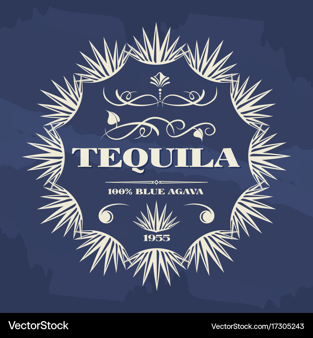 Vintage tequila banner or poster design Royalty Free Vector