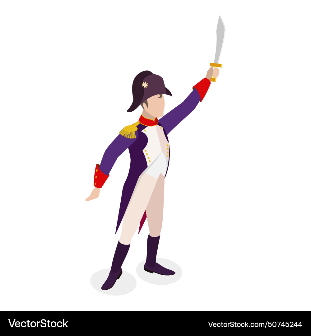 3d isometric flat set of historical people Vector Image