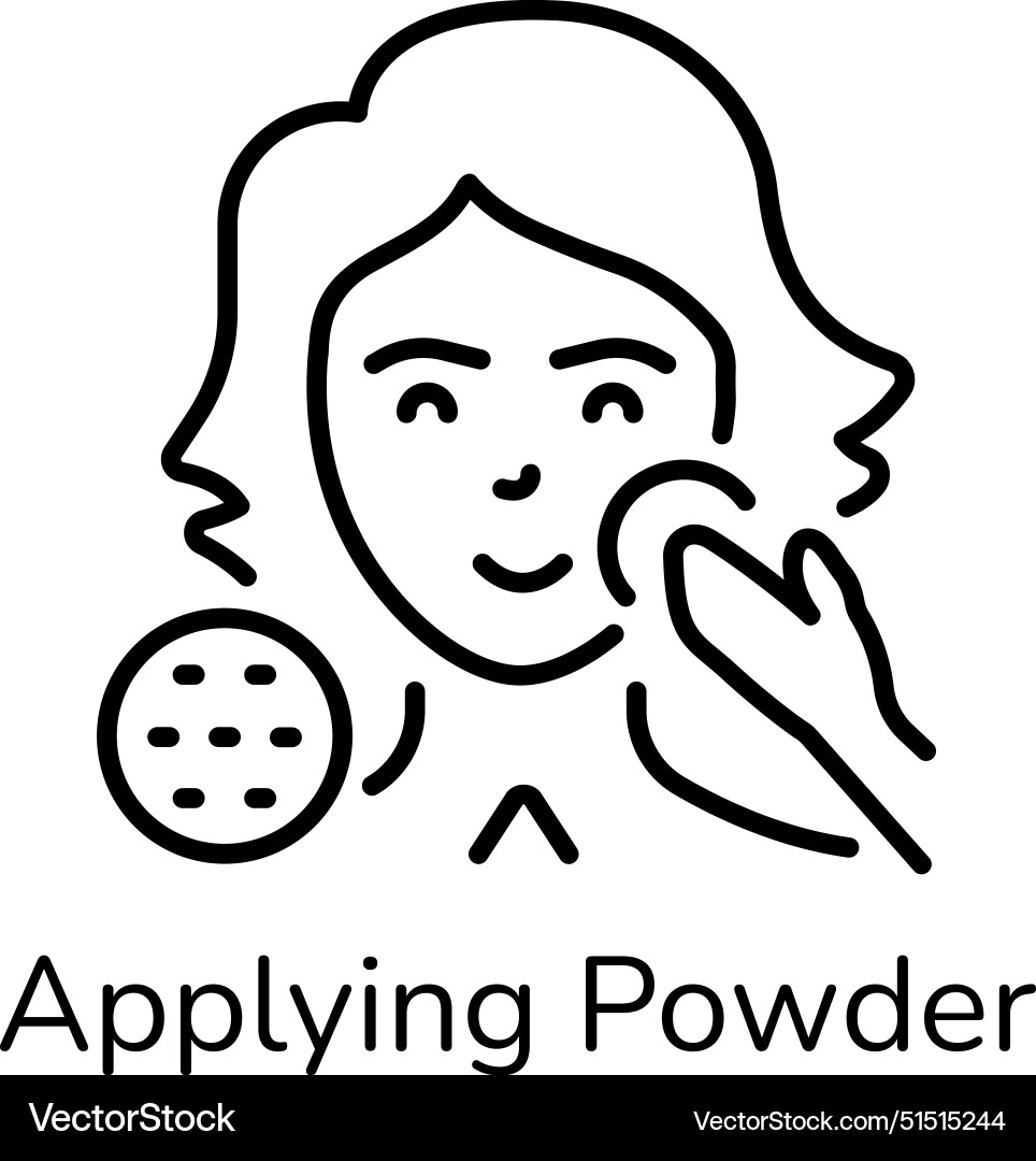 Applying powder Royalty Free Vector Image - VectorStock