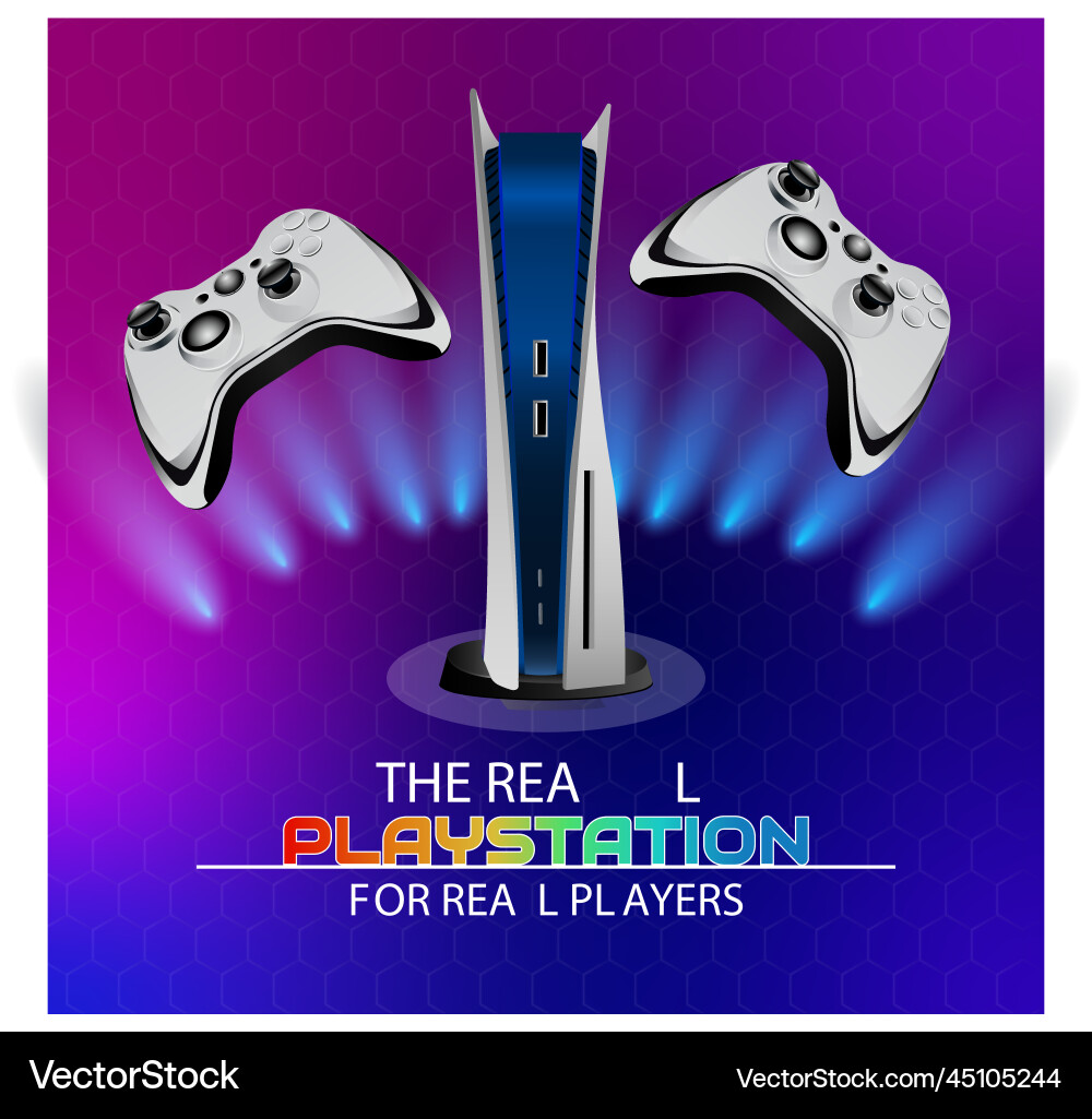 Banner-Design der realen Playstation Lizenzfreier Vektor