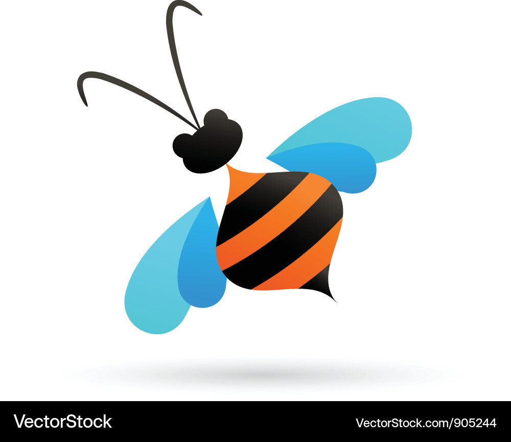 Bee icon and element Royalty Free Vector Image