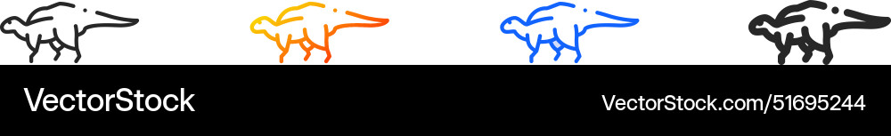 Dinosaur iconthin linear gradient blue stroke Vector Image