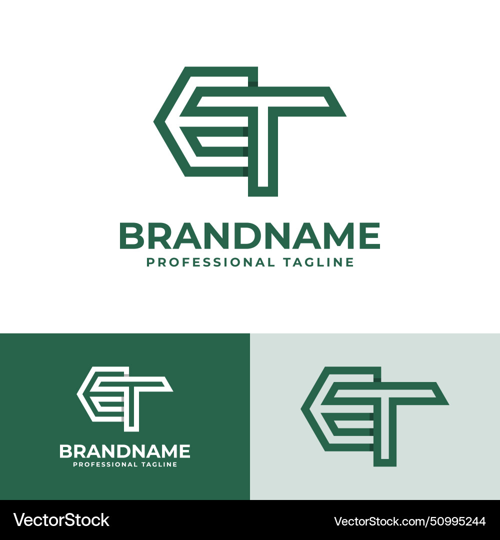 Modern initials et logo suitable for business Vector Image